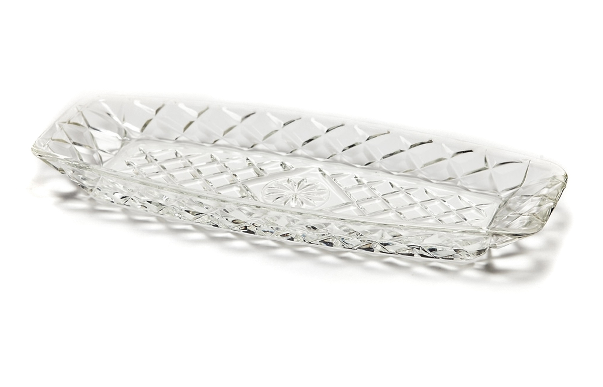 Cut Glass Rectangular Plate | Perth Party Hire